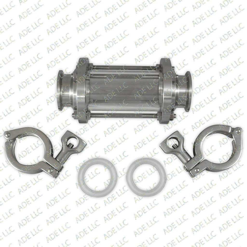 15 Borosilicate Tri Clamp Sight Glass With Gaskets And Tri Clamps
